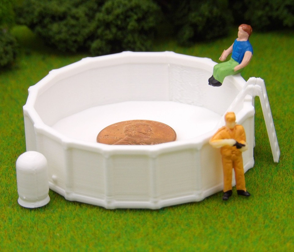 Swimming Pool - HO Scale Ladder and Filter - 3D Railroad Train Layout ...