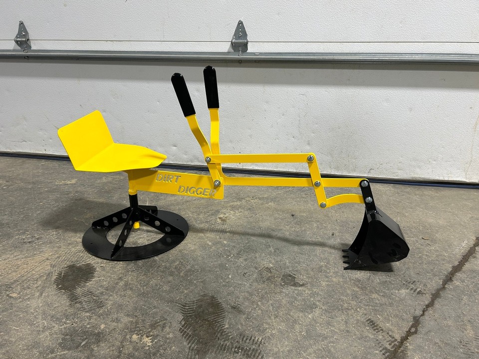 Heavy Duty Dirt Digger Excavator - Sandbox Ride-On Toy Backhoe - Amish ...