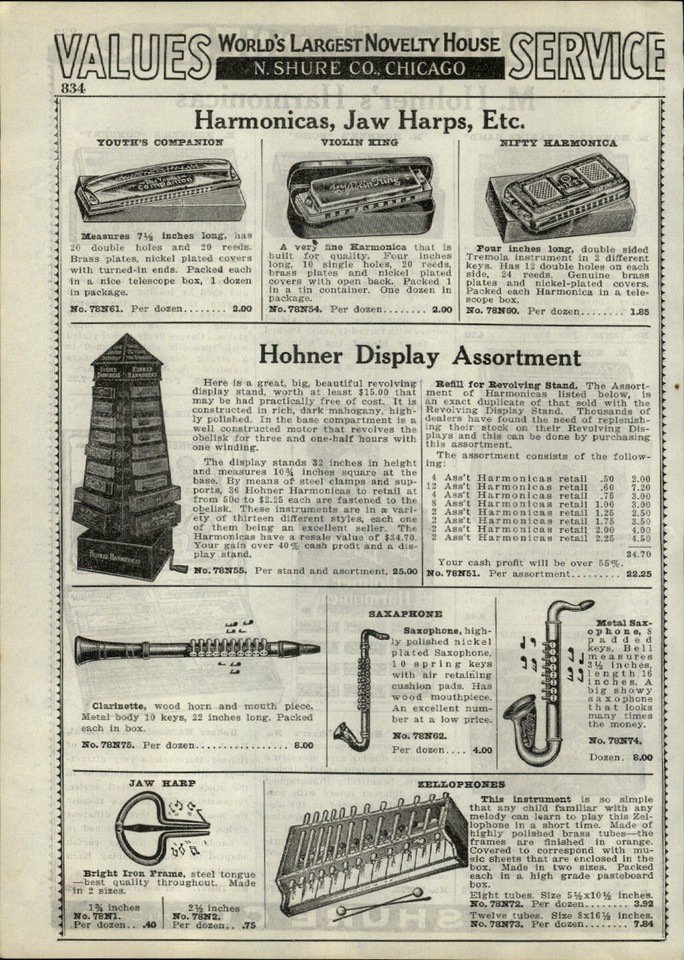1931 PAPER AD 4 PG Rolmonica Music Roll Harmonica Meinel Display Hohner ...