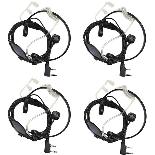 4x HQRP tube auditif écouteur PTT micro gorge casque pour appareils ...