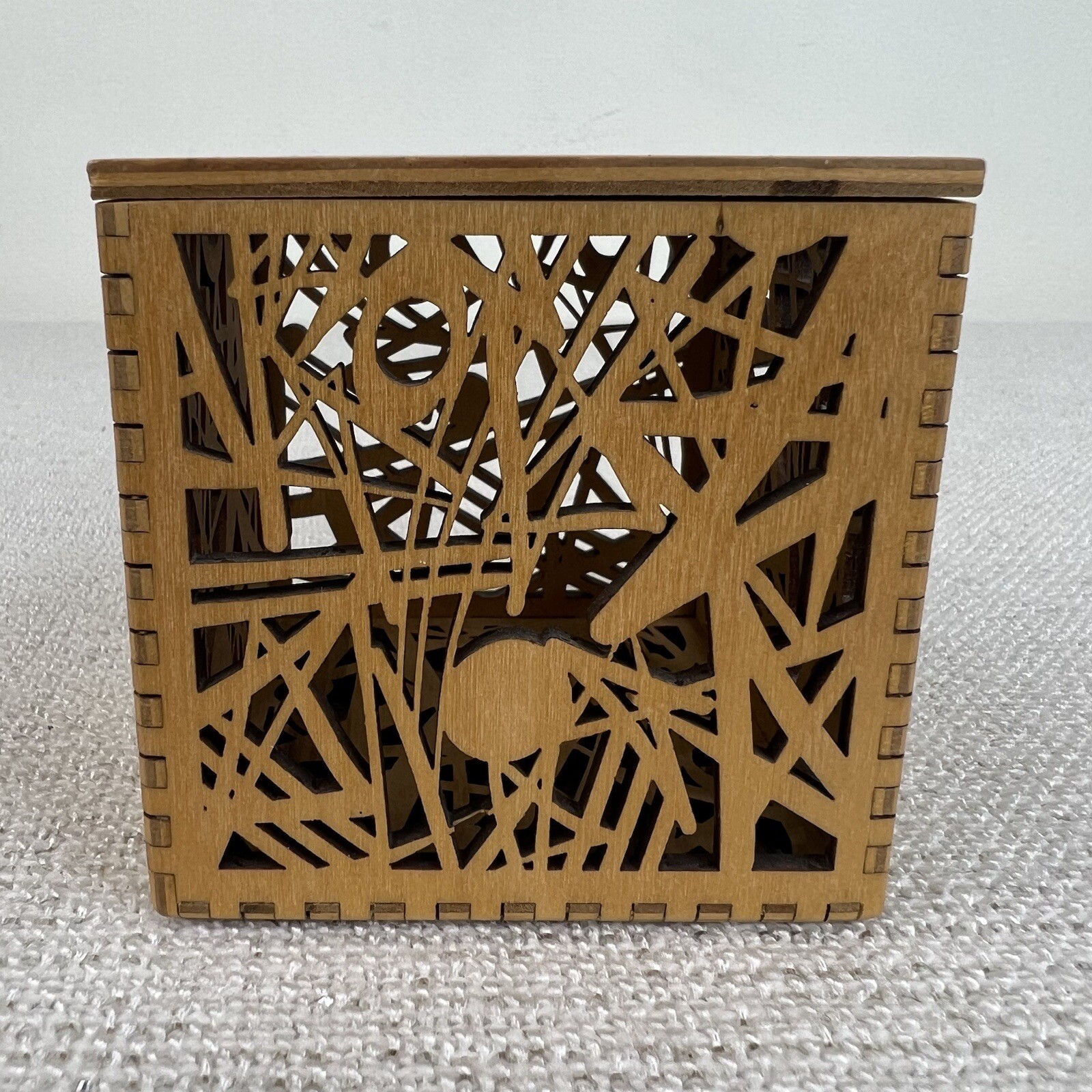 Cedar Street Design Wood Laser Cut Art Stripey Box With Lid Top Retail ...