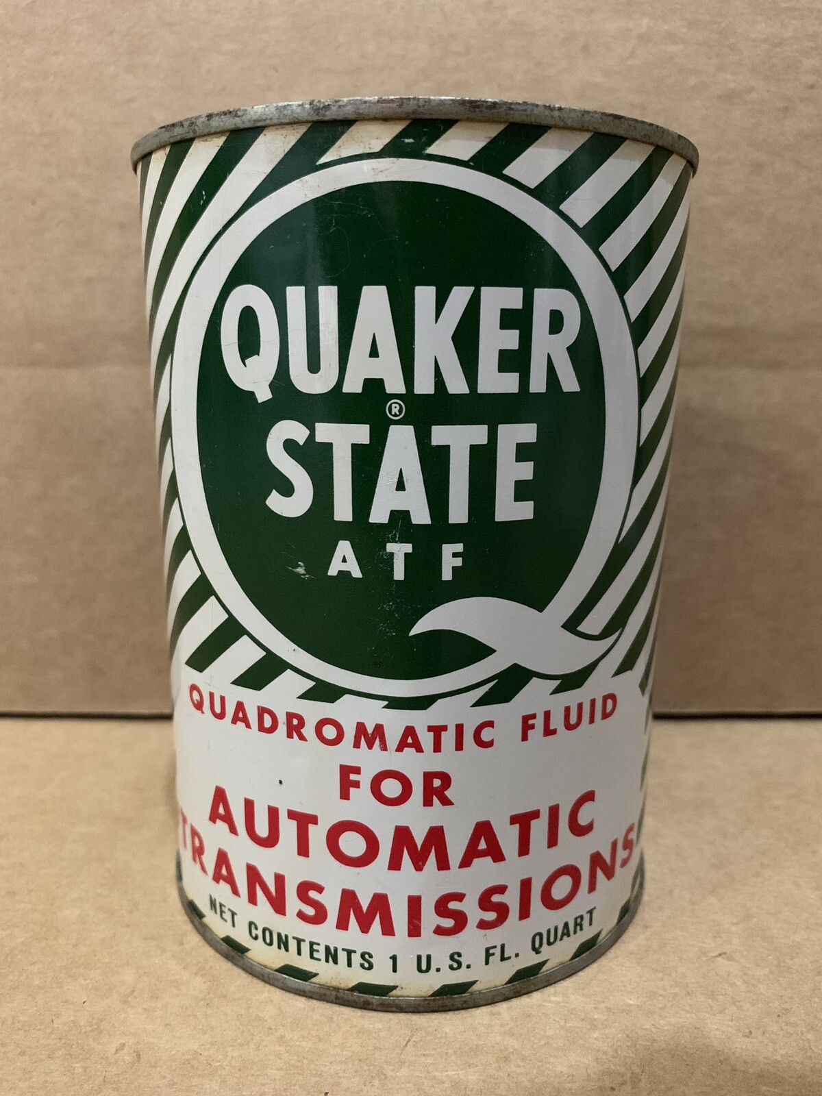 Quaker State Automatic Transmission Fluid Quart Metal Oil Can ATF Gas ...