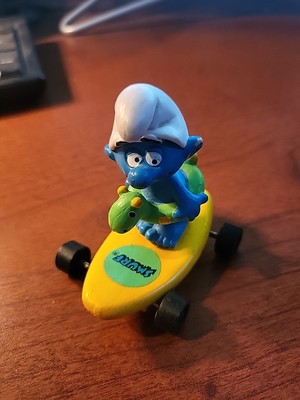 Smurfs Hardees Kids Meal Yellow Surfing Skateboard Smurf Toy 1990 ...