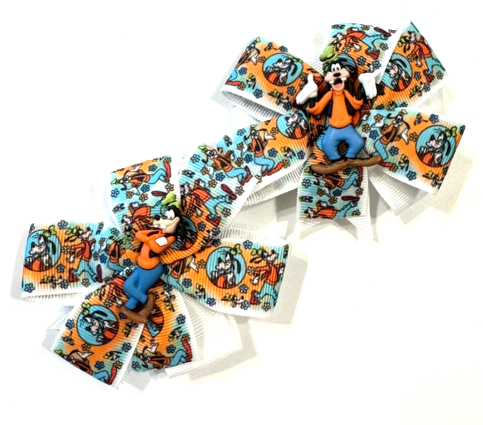 Beautiful Disney's Goofy inspired pigtail hair bows for girls. | eBay