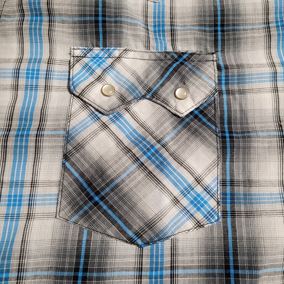 WRANGLER SHIRT Men's 3XL Western Fashion Pearl Snap Button-Up Long ...