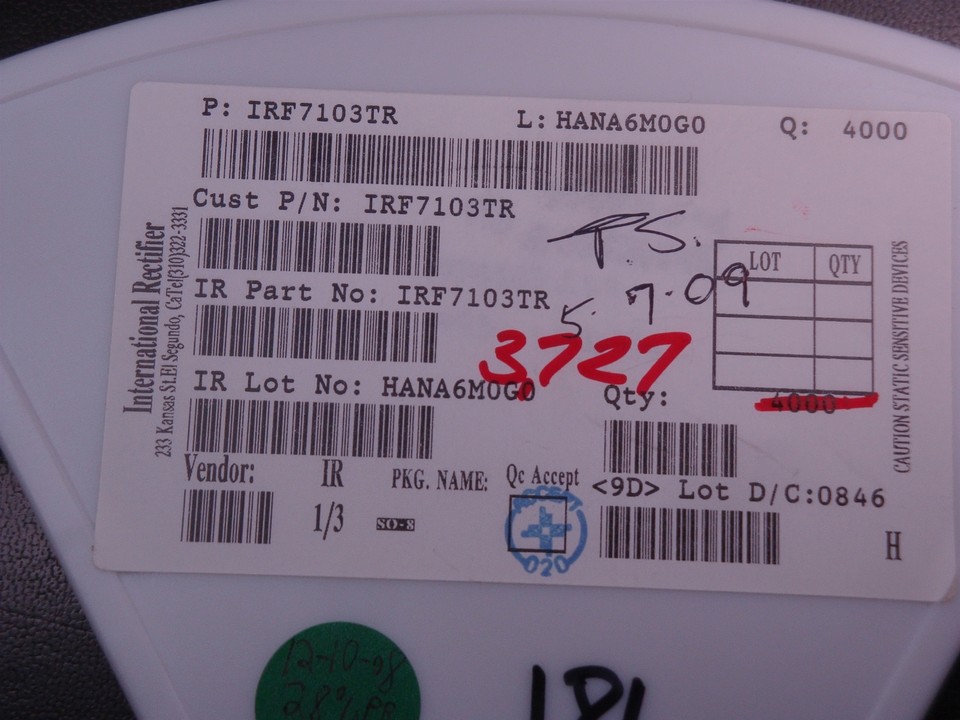 Lot of 3 IRF7103 International Rectifier HEXFET Power MOSFET N-Ch 50V ...