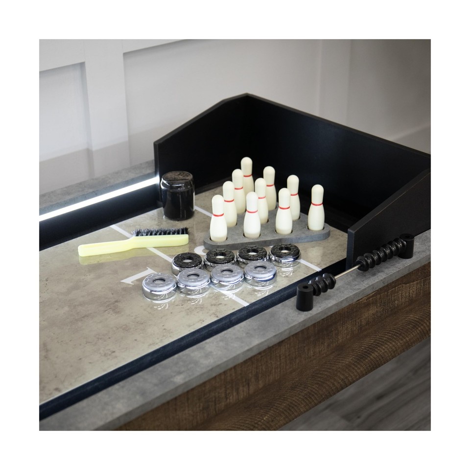 American Legend Stonebridge 9’ LED Light Up Shuffleboard Table with ...