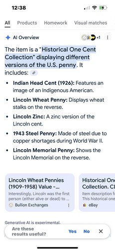 Historical One Cent Collection, 5 Coins | eBay