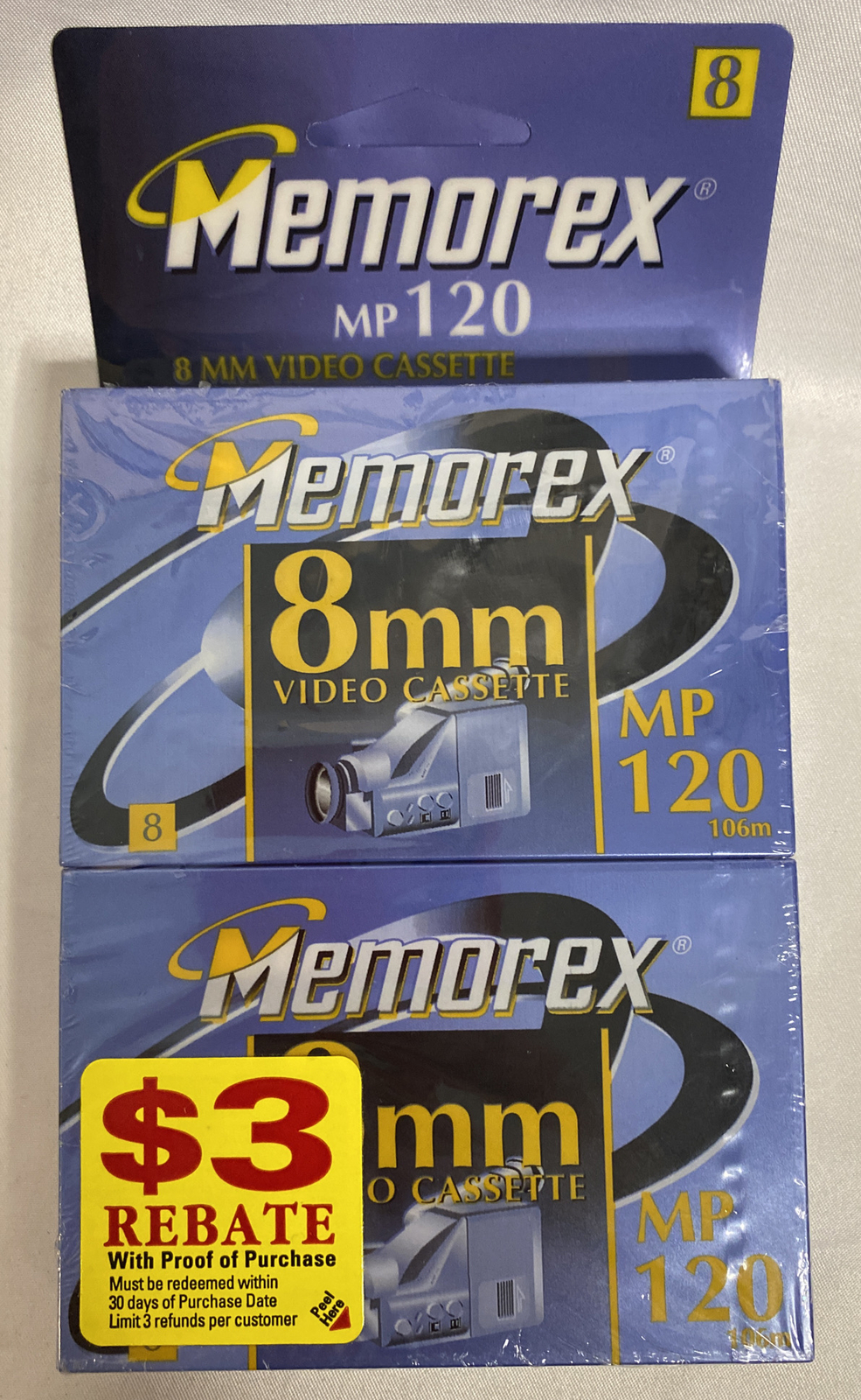 New MP 120 Memorex 120-Minute 8mm Video Cassette Tape (2-Pack ...