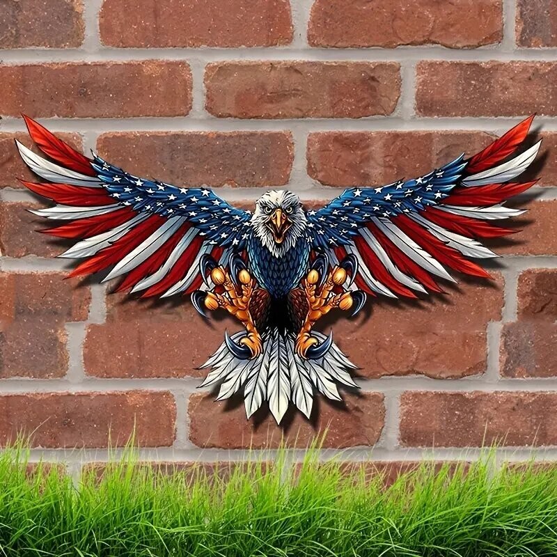 Bald Eagle Metal Art Eagle Metal Sign American Flag Wall Art...LARGE | eBay