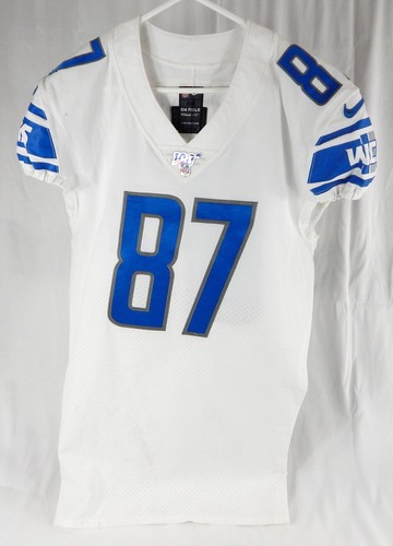 2017 Detroit Lions Cole Herdman #87 Game Used White Jersey 100 Year ...