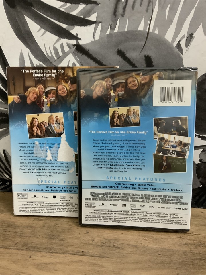 ☀️ Wonder (DVD, 2017, Widescreen) Julia Roberts/Owen Wilson! Distressed ...