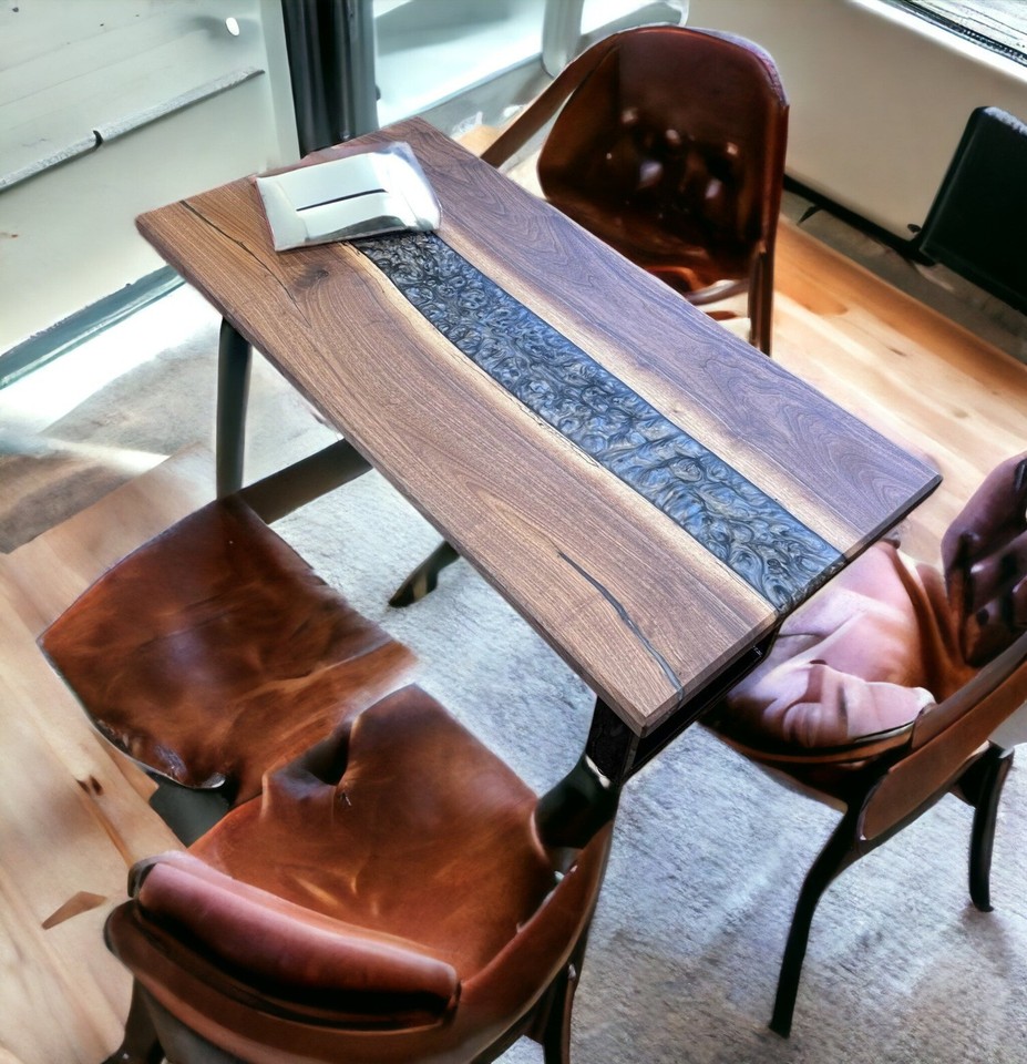 Epoxy coffee table, black epoxy table, river Table, 60"x36" epoxy table ...