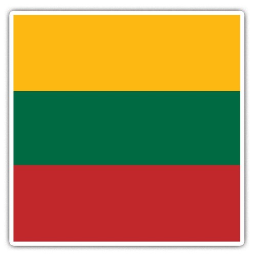 2 x Square Stickers 10 cm - Cool Lithuania Flag Map Cool Gift #9016 ...