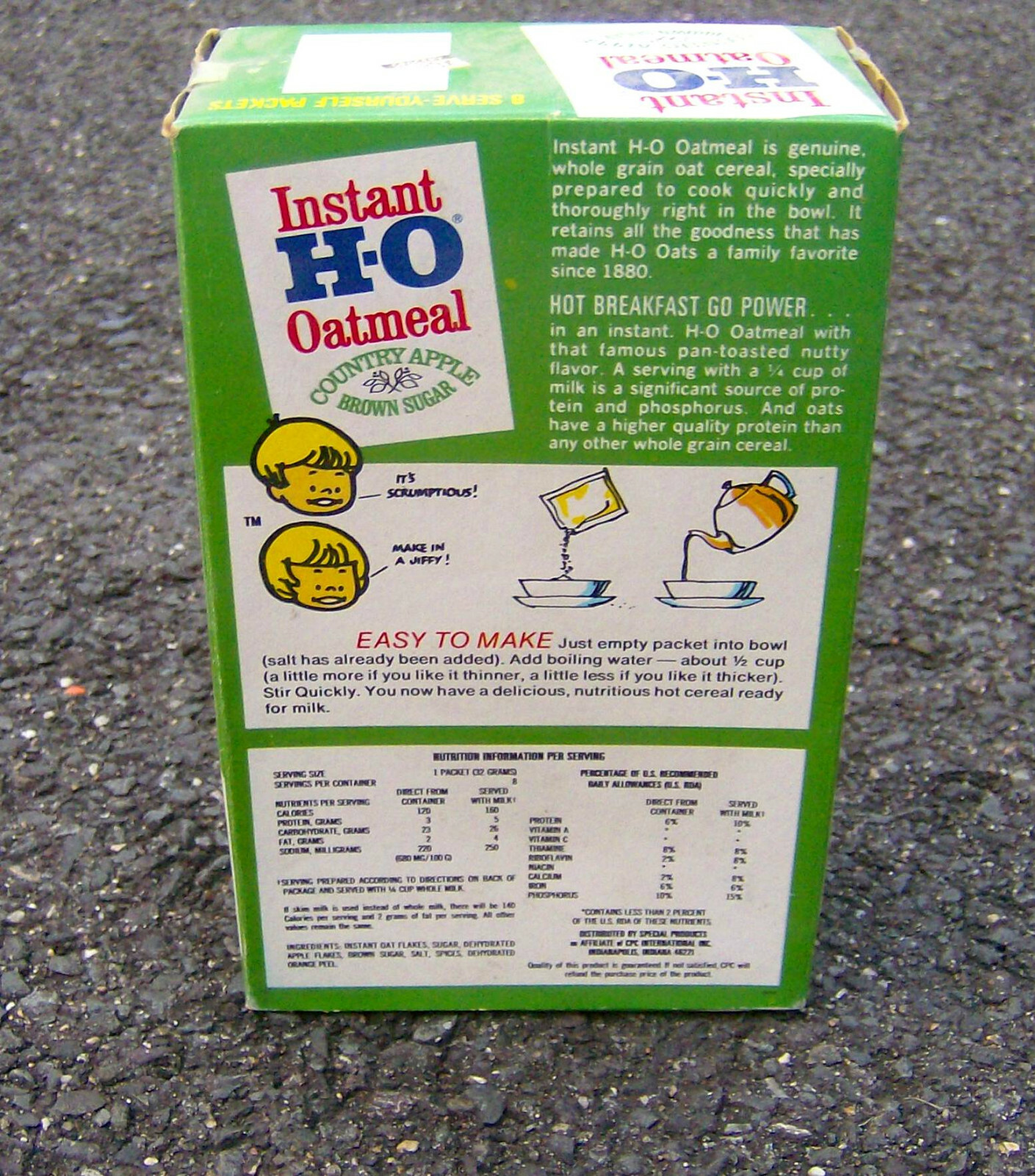 RARE vintage 1970s H-O Instant Oatmeal box RETRO KID'S FOOD GRAPHICS ...