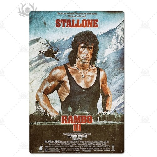 PLAQUE MÉTAL FILM RAMBO 3 30 X 20 CM | eBay