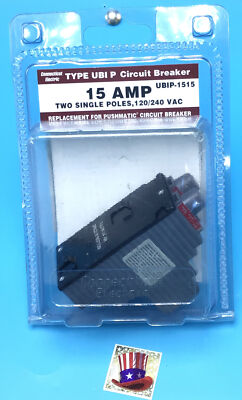 New Circuit Breaker Pushmatic P1515 UBIP-1515 15/15 Amp Two 1 Pole Twin ...
