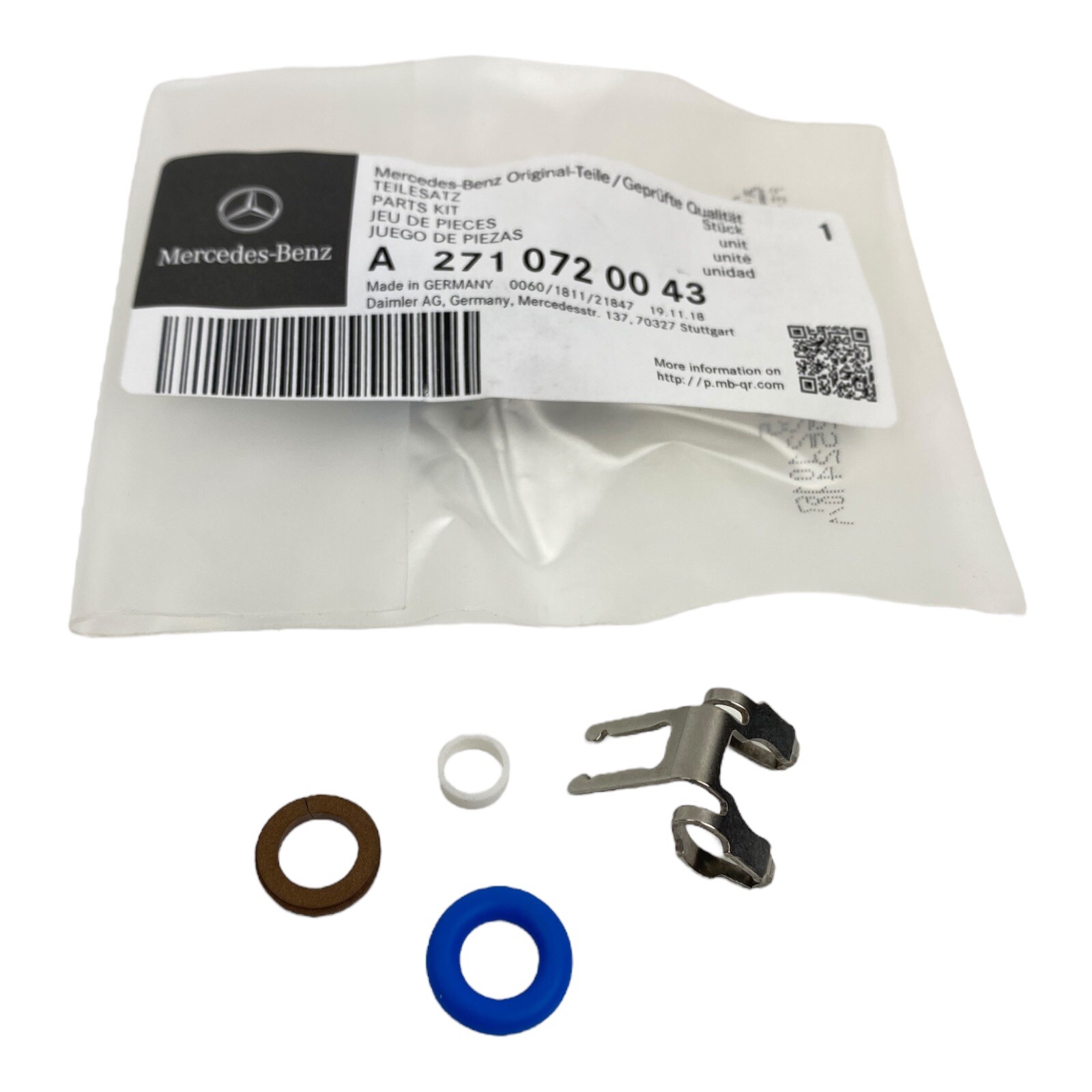 Genuine Mercedes-Benz OEM Fuel Injector Seal O-ring Kit & Retainer 271 ...