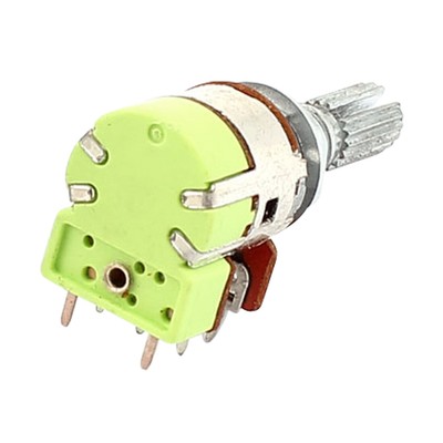 5PCS Stereo B20K 20K Ohm Dual Linear Taper Potentiometer Switch Volume ...