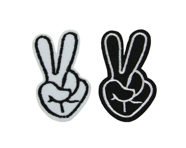 Victory V Gesture Hand Sign Embroidered Iron On Shirts Patch Applique ...