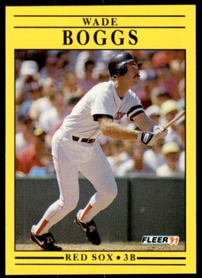 1991 Fleer Baseball Card Wade Boggs Boston Red Sox #86 | eBay