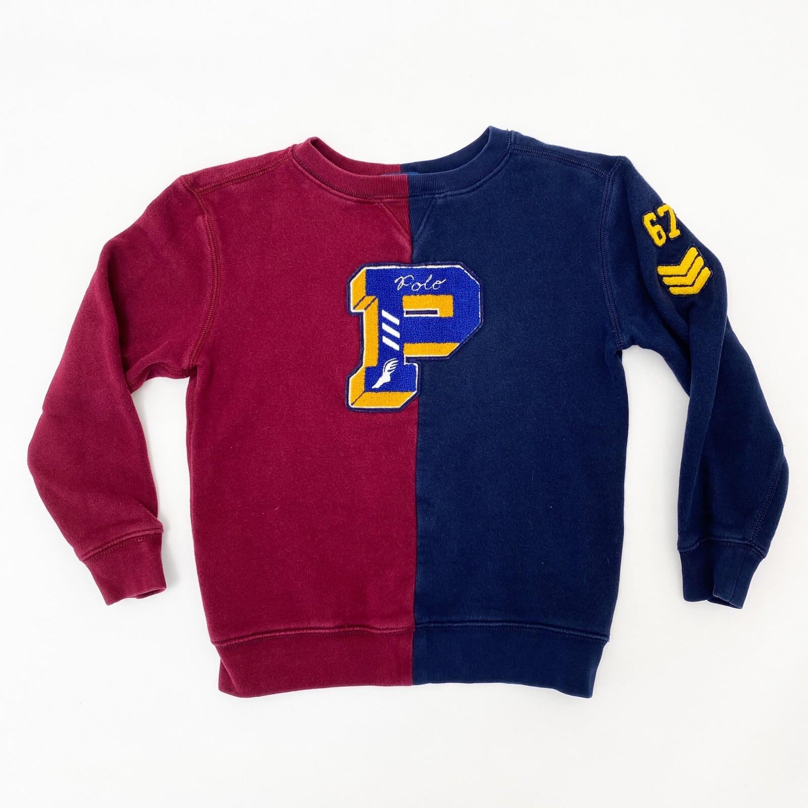 Polo Ralph Lauren P Patch 67-Patch Color Block Two Tone Sweatshirt Size ...