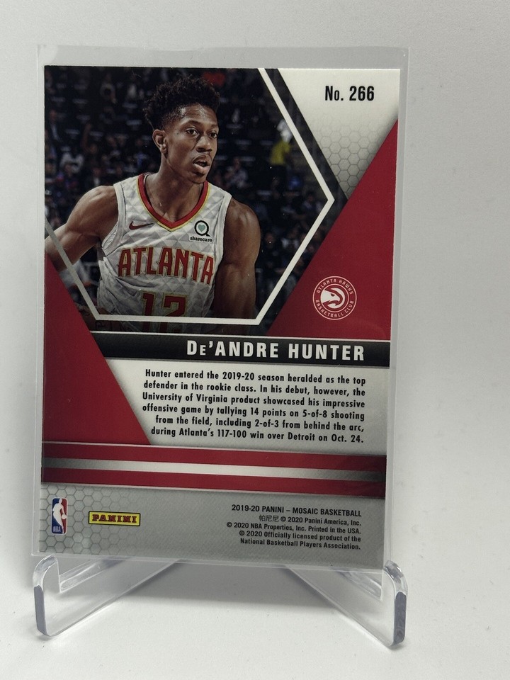 2019-20 Panini Mosaic Basketball #266 DeAndre Hunter Base NBA Debut ...