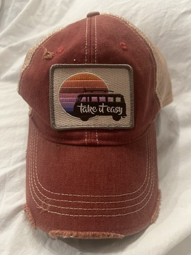 Judith March Take It Easy VW Van Distressed Mesh Patch Snapback Hat Cap | eBay