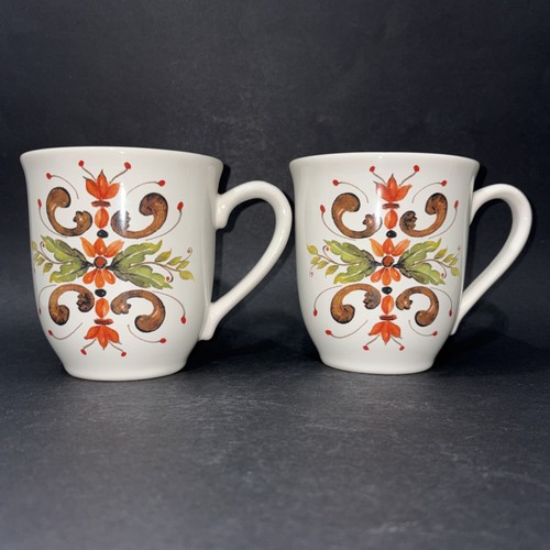 Ceramica Cuore Mugs Italy Botanical Set of 2 Italian Coffee-Tea 16 oz ...