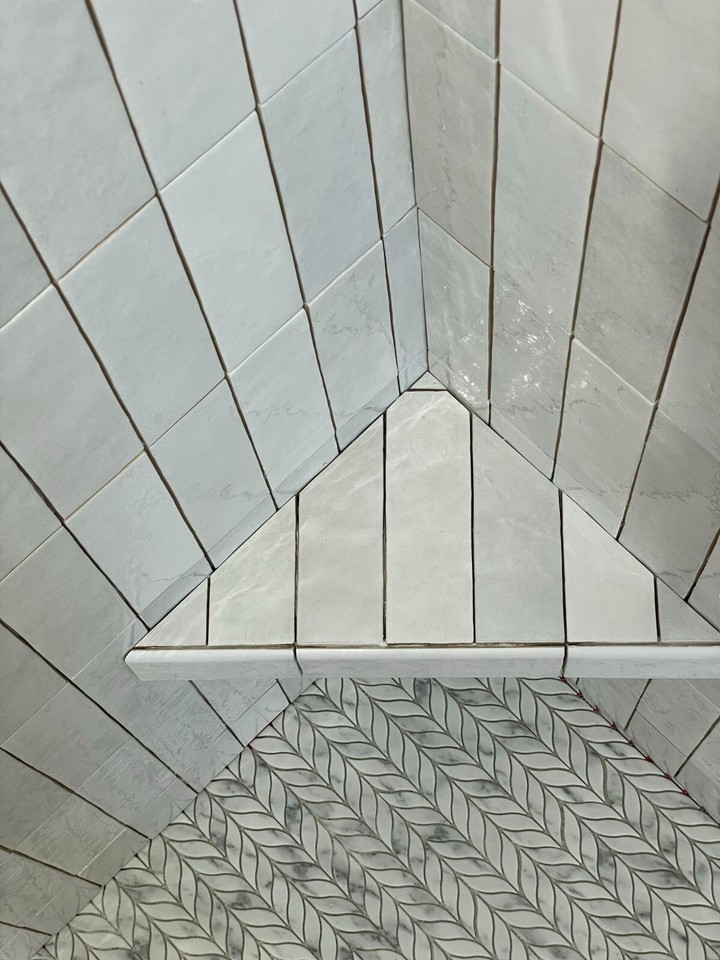 Shower Floating Bench - Schluter Kerdi-Board 2" with Stainless Steel ...