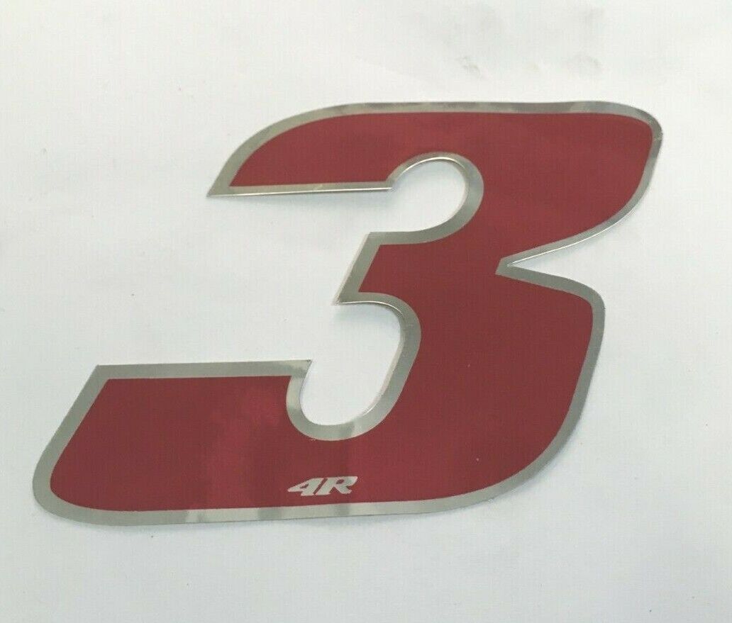 NUMBER 3 RED STICKER WIDTH 10MM LENGTH 10MM | eBay