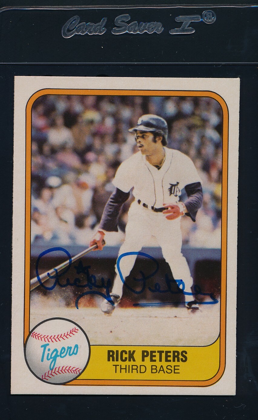 1981 Fleer #470 Rick Peters Tigers Signed Auto *26126 | eBay
