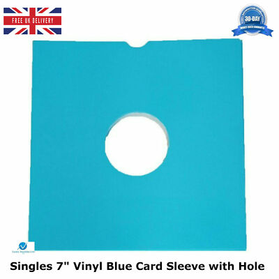 200 x Blue Card Sleeve Singles 7” 45 rpm Vinyl Protector with Hole ...