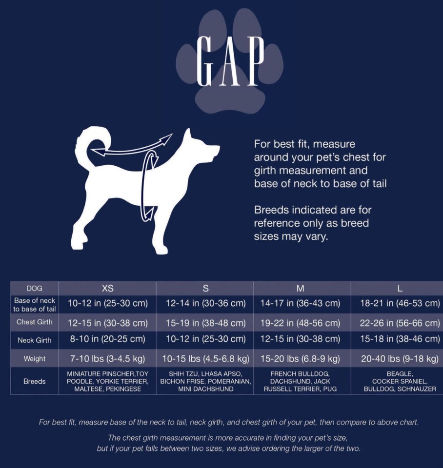 GAP Dog, Gray with White GAP Logo & Paw Puppy/Dog TShirt, NWT, Large | eBay