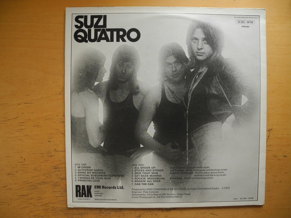 SUZI QUATRO Same s/t LP 1973 UK RAK 062 94796 Hype sticker EX+ | eBay