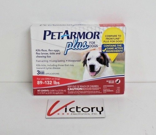SEALED Pet Armor Plus For Dogs 89 - 132 lbs Kills Fleas, Ticks & Lice ...