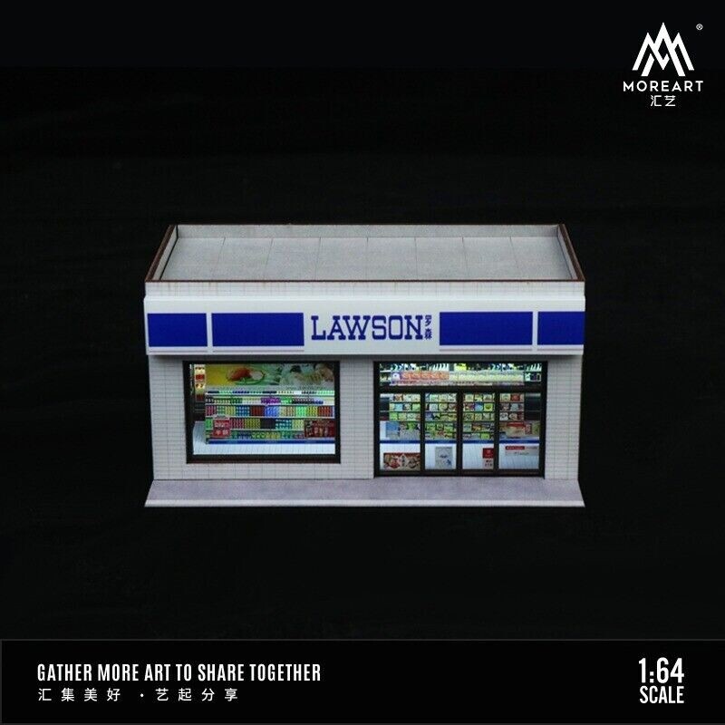 1:64 Diorama Store Building Model LED City Street View Parking Lot ...