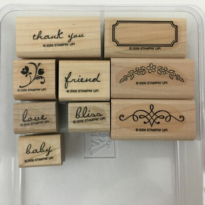 Stampin' Up Stamps Noteworthy 2006 9 Stamps Unused Wood Mounted | eBay