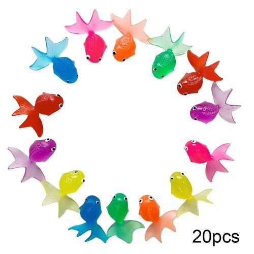 20PCS Colorful Rubber Goldfish Bath Toys for Fun Water Play and ...