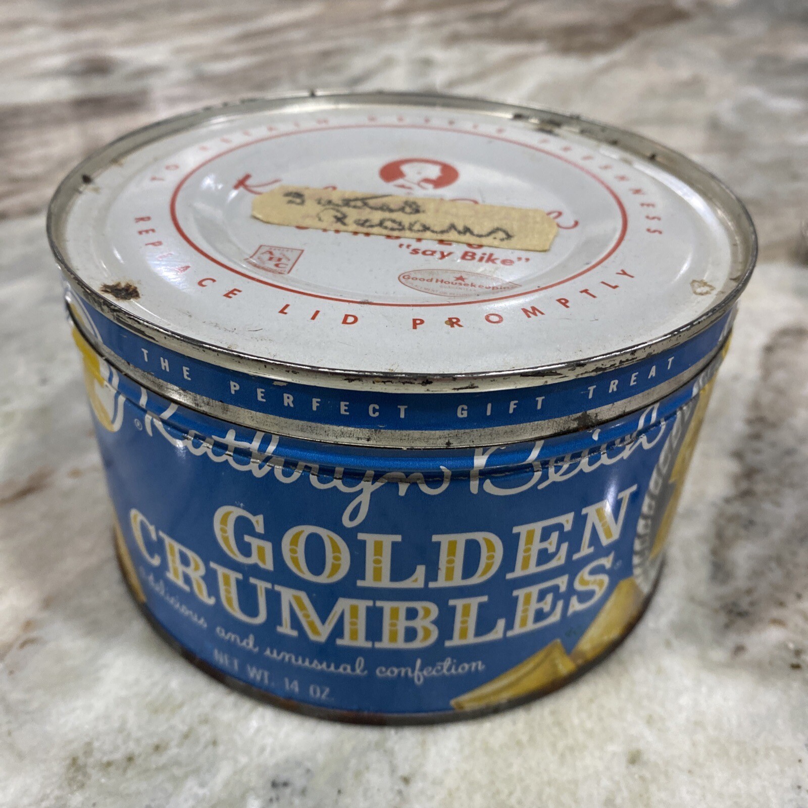 Cool Vintage Kathryn Beich Golden Crumbles candy tin Vintage Candy tin ...