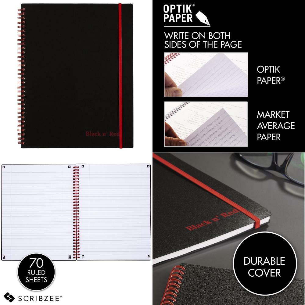 Black n' Red Twin Spiral Poly Cover Notebook, Large (11 x Pack of 1, | eBay