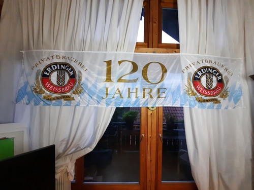 Erdinger Weissbräu 120 years wheat beer from Bavaria XXL banner 380 x ...