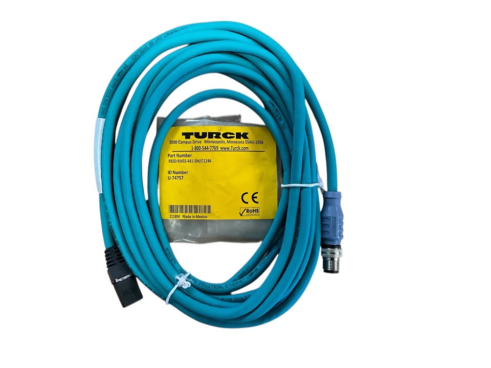 Turck RSSD RJ45S 441-5M Ethernet Extension Cable M12 4-Pin To RJ45 5m ...