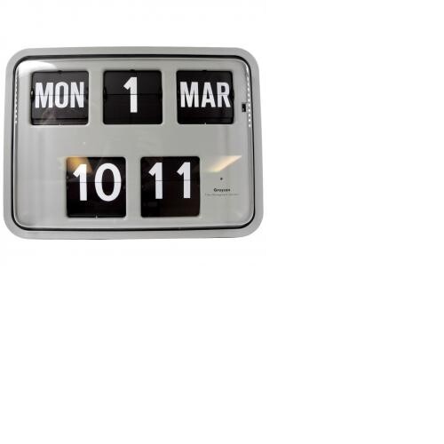 Grayson Grey Digital Retro Calendar Wall Flip Clock Bank Teller 420 ...