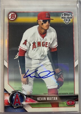 2018 Topps Holiday Bowman Kevin Maitan Autograph Angels /99 Auto | eBay