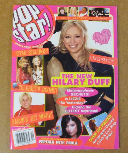Popstar Magazine Hilary Duff PAUL WALKER Josh Hartnett AARON CARTER ...