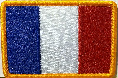 FRANCE Flag Patch With Hook Adhesive Fastener Gold Emblem | eBay