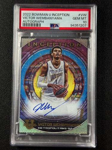 VICTOR WEMBANYAMA PSA 10 2022 BOWMAN U INCEPTION #VW ROOKIE AUTOGRAPH ...