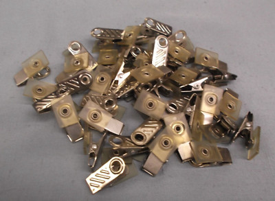 lot of 45 Name Tag ID Badge Holders - clear viny Back Metal Bulldog ...