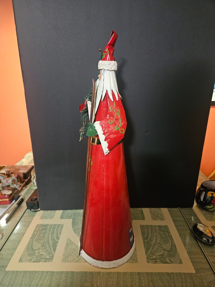 Large Metal Santa Figure, with tree and staff. 24" tall | eBay